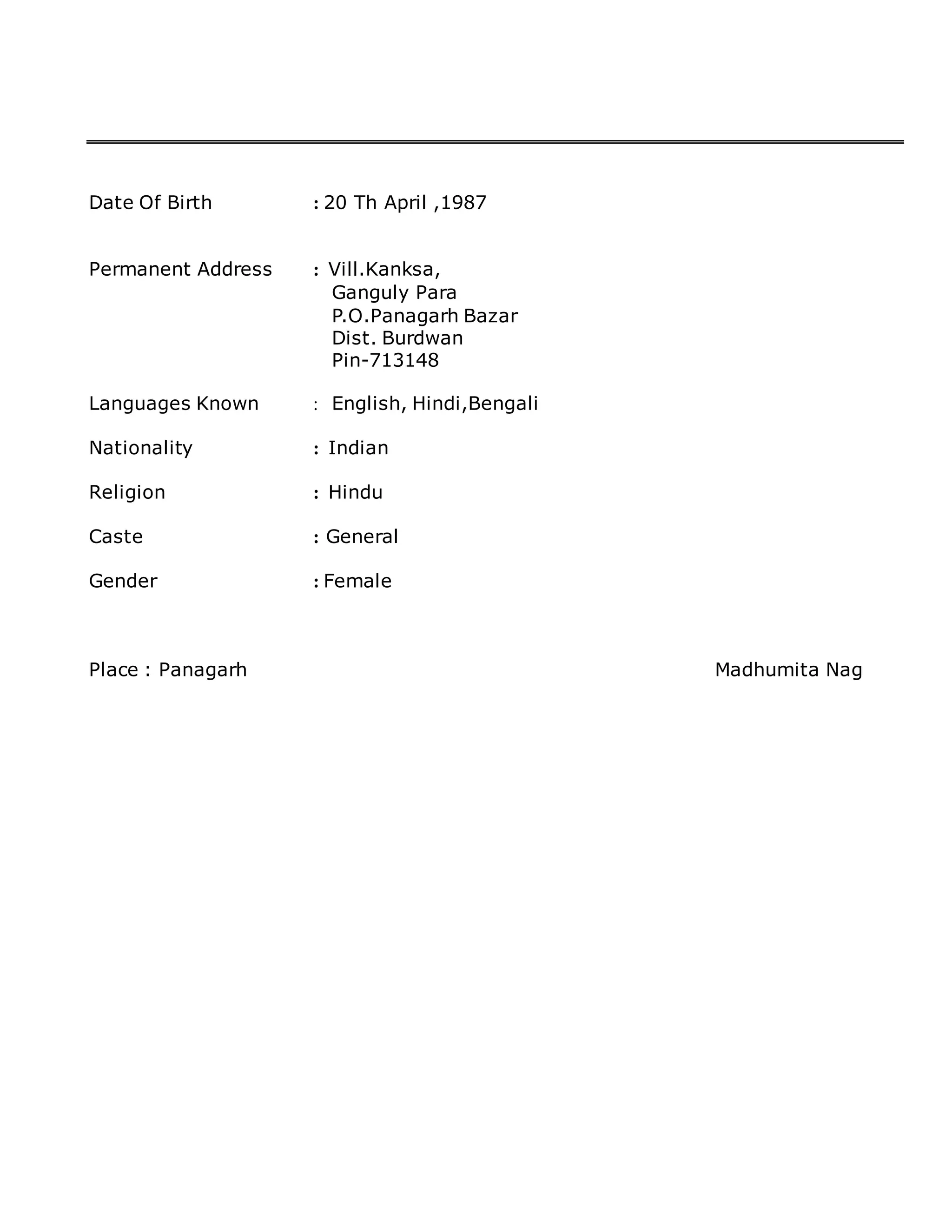 Madhumita Nag -CV 1 | PDF