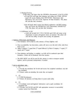 OPORD tactical foot march garision | DOCX