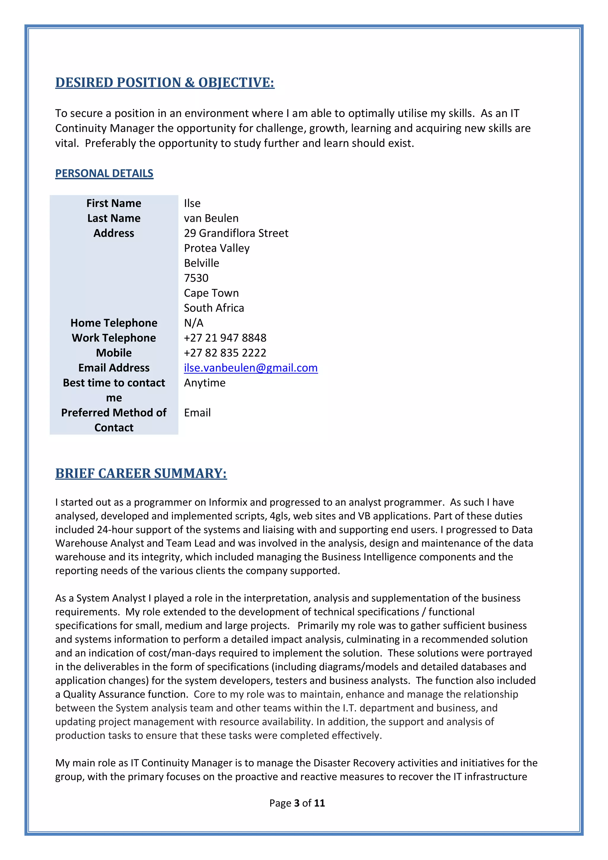 Ilse van Beulen CV USB | PDF