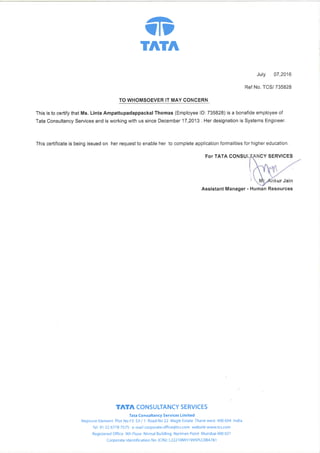 Linta Thomas_Bonafide | PDF