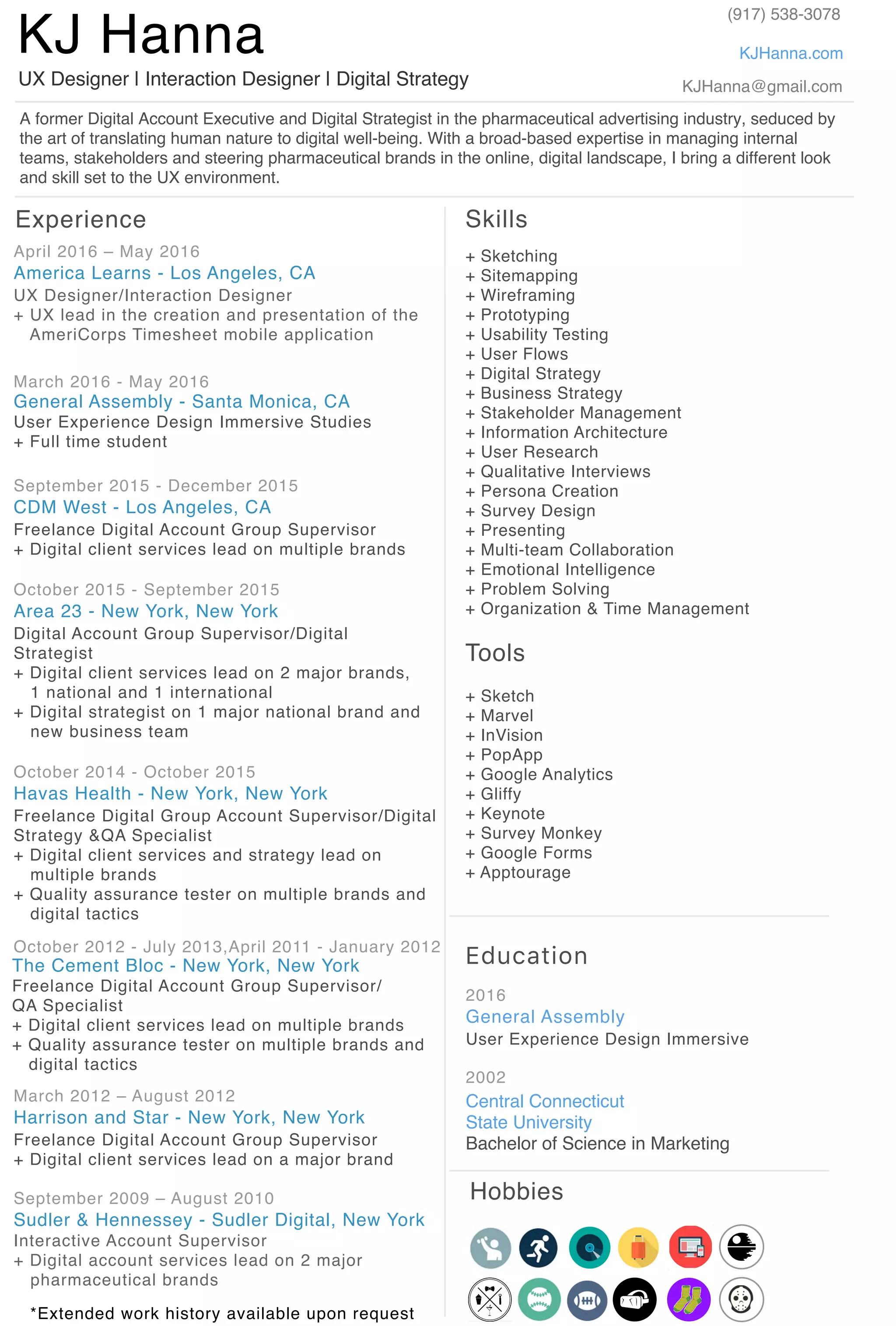 KJ Hanna UX Designer Resume | PDF