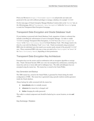 Oracle advance security transparent data encryption best practices | PDF
