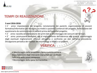 Interventi e sviluppo di strategie per il miglioramento dell’aderenza ...