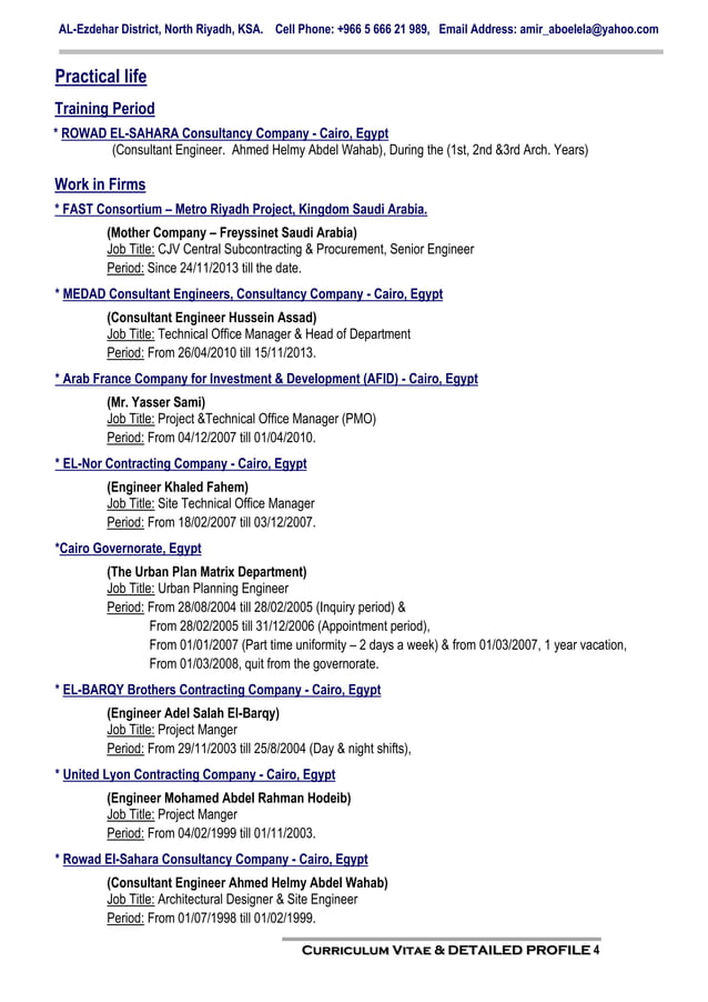 ENG.AMIR ALI ABDELMAGIED C.V. & PROFILE @ March- 2016 | PDF