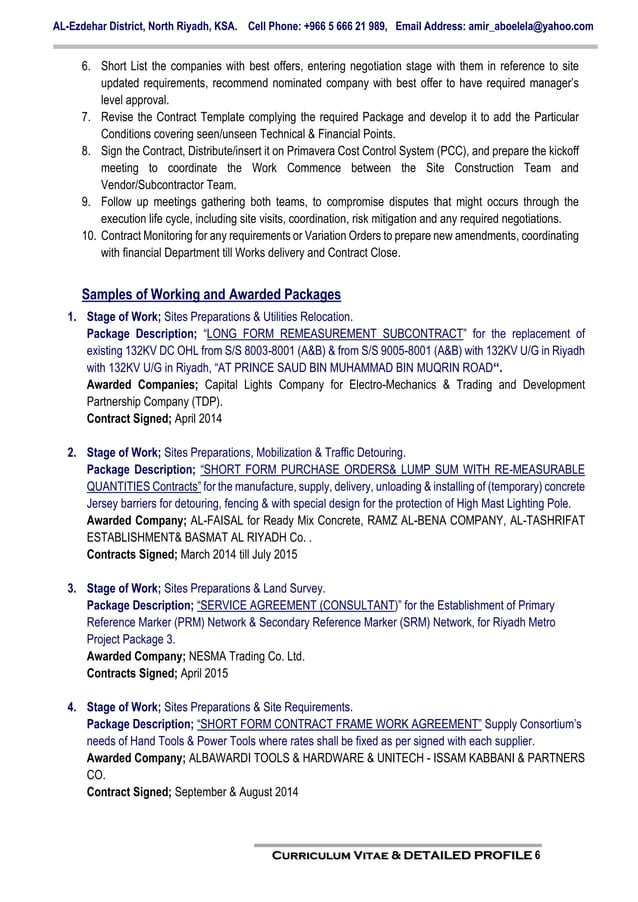 ENG.AMIR ALI ABDELMAGIED C.V. & PROFILE @ March- 2016 | PDF | Civil Engineering Industry ...