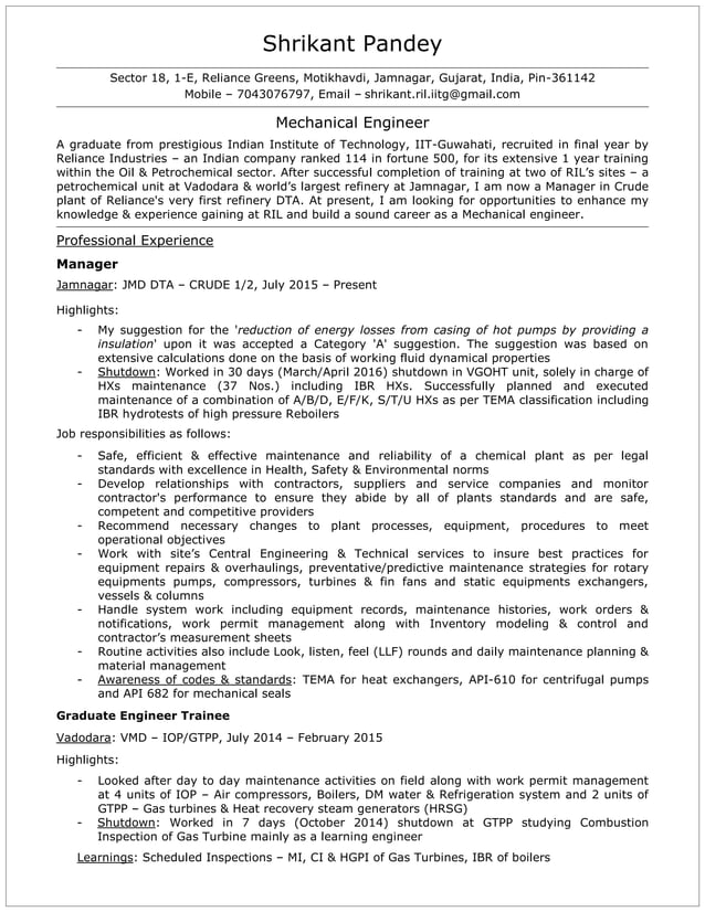 RESUME_SHRIKANT PANDEY | PDF