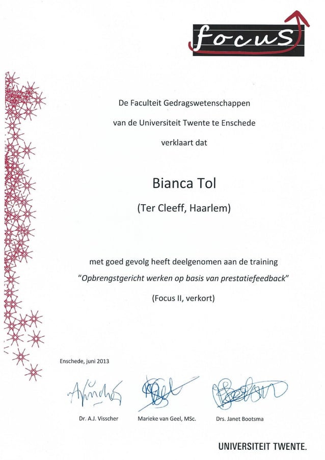 FOCUS certificaat 2013 | PDF