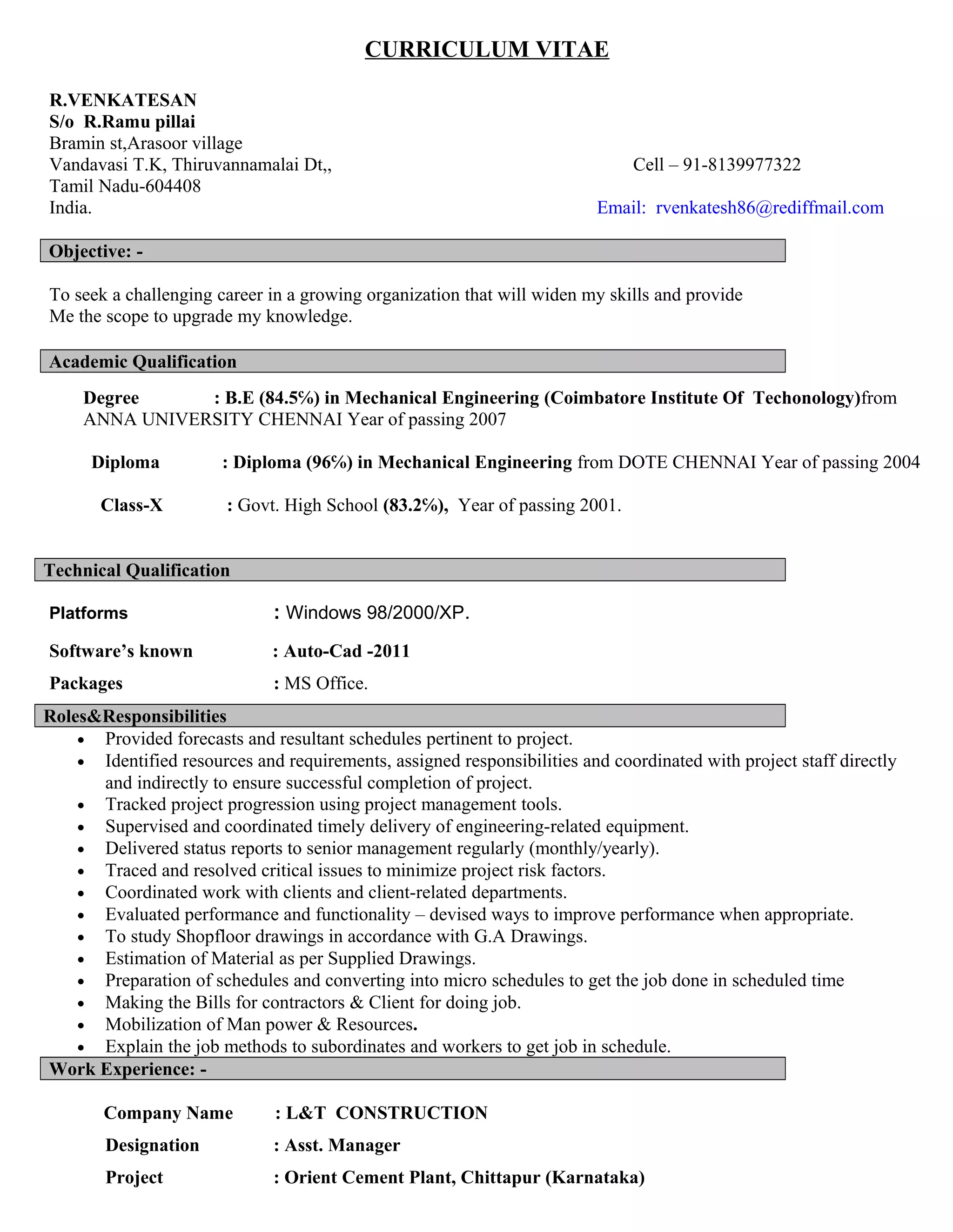 VENKAT RESUME | DOC