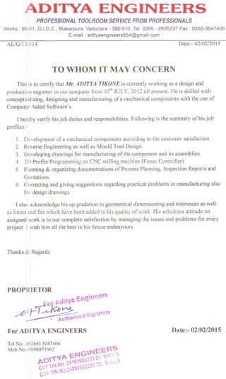 Work Experience Certificate | PDF