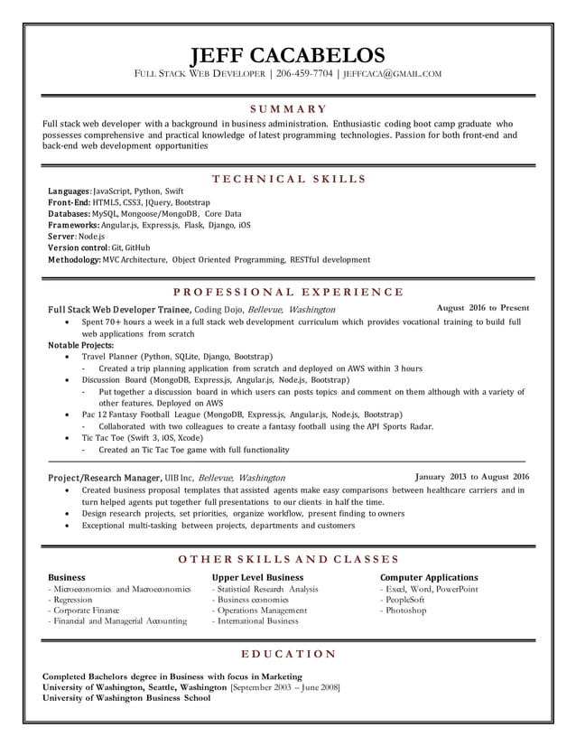 JeffreyResume2016R1 | DOCX | Web Development | Internet