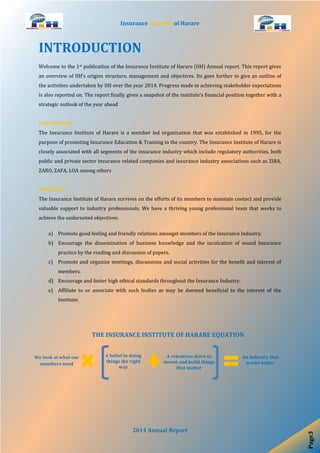 INSURANCE INSTITUTE OF HARARE - 2014 ANNUAL REPORT | PDF