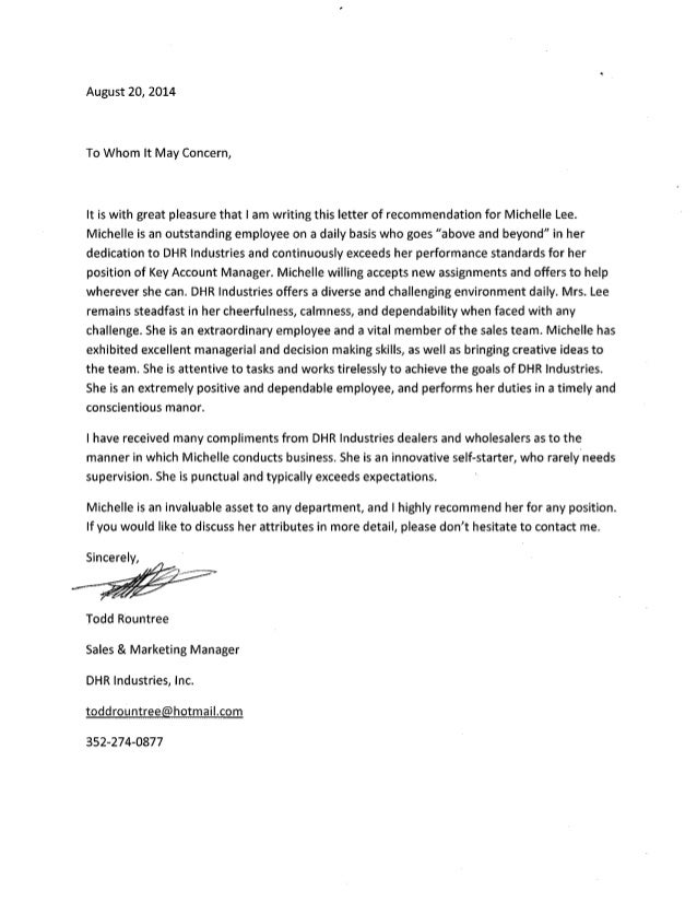 Recommendation Lettter giving to me from Todd Rountree