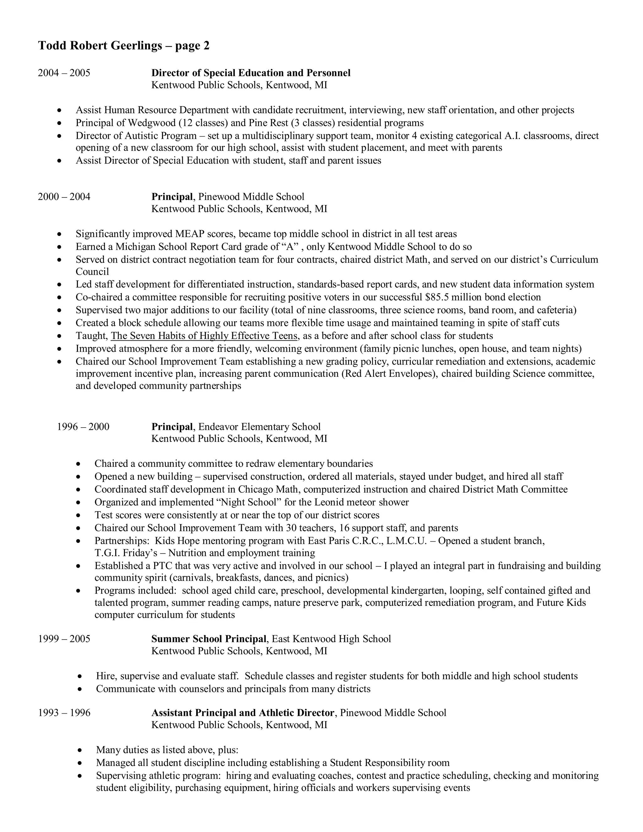 Todd R. Geerlings Resume - Education 2017 | PDF