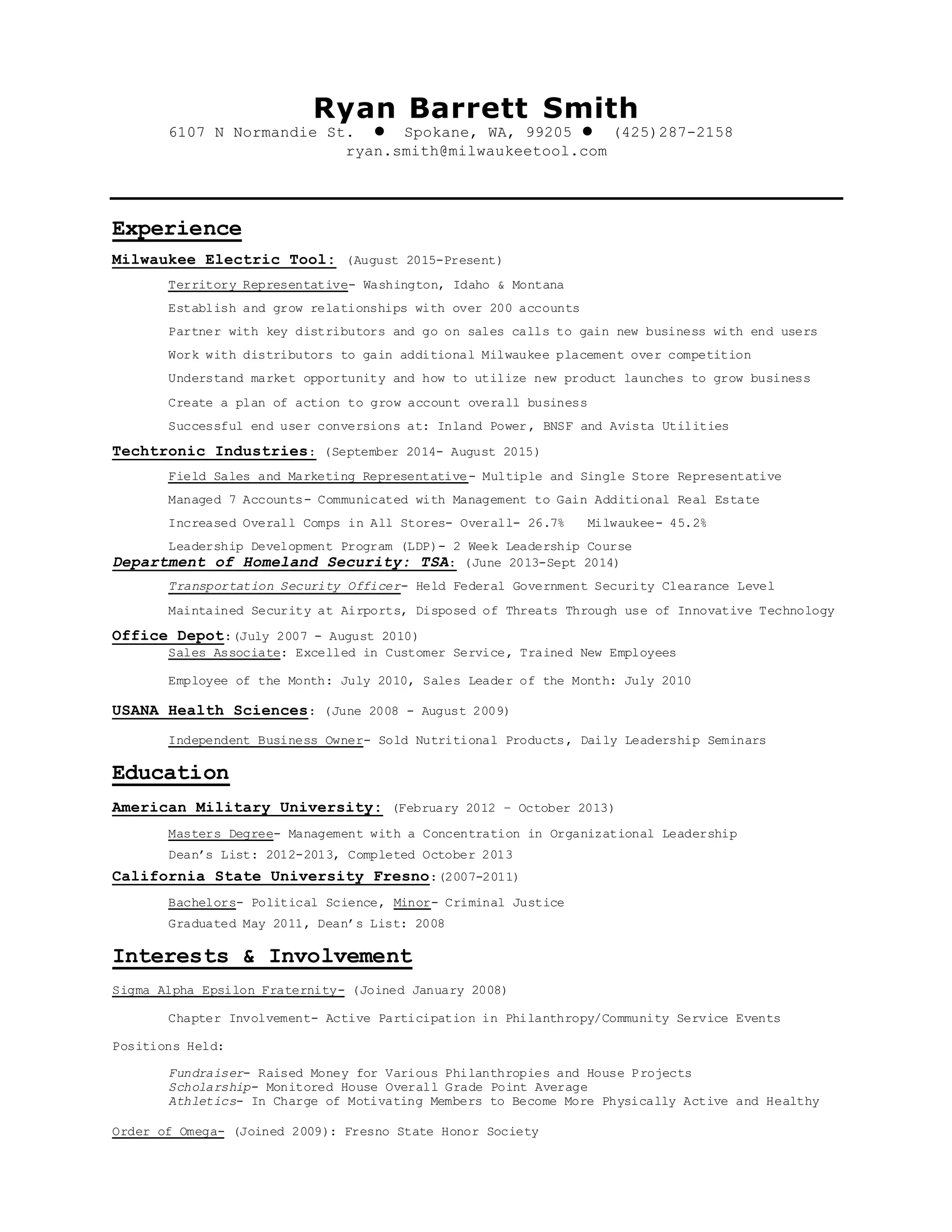 Ryan B Smith Resume | DOCX | Business | Business and Finance