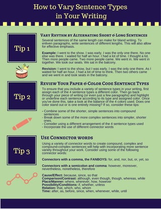 Varying Sentence Types & Starters | PDF