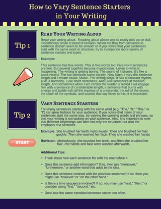 Varying Sentence Types & Starters | PDF