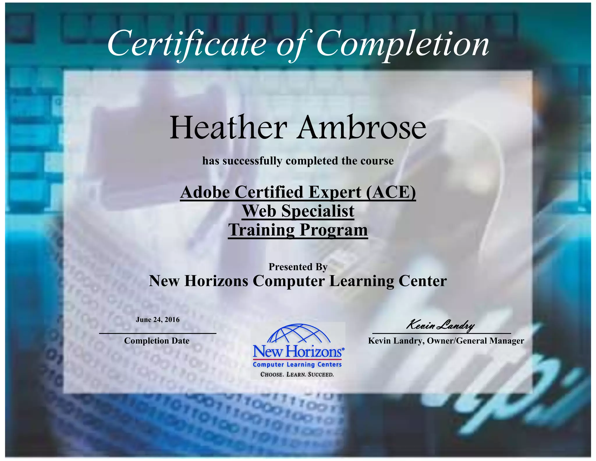 Heather Ambrose Cert | PDF