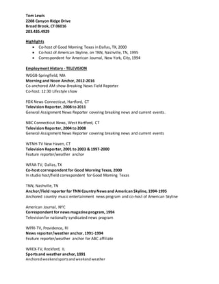 Tom Lewis Resume-Feb 2016 | DOCX