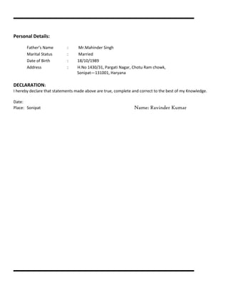 Ravinder Kumar | DOC