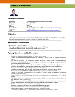 CV- Susantha | PDF