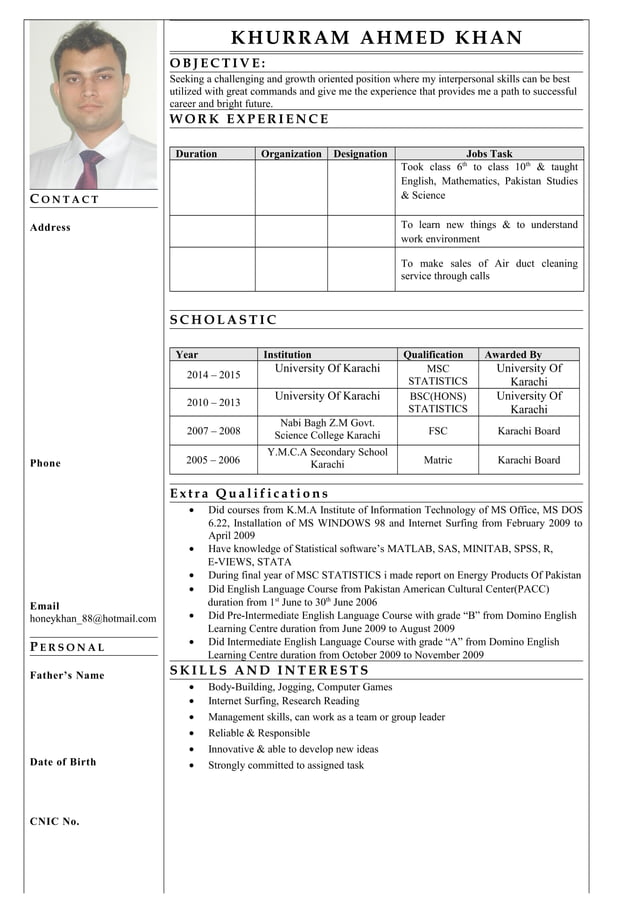 Khurram Latest CV | PDF