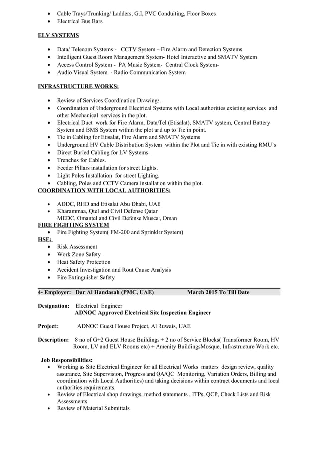 Elect Eng. Rizwan CV | DOC | Civil Engineering Industry | Industries