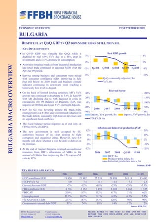 Bulgarian Economy H1 09 | PDF