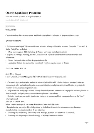 V4 Linkedin CV Onasis SyahReza Pasaribu | PDF