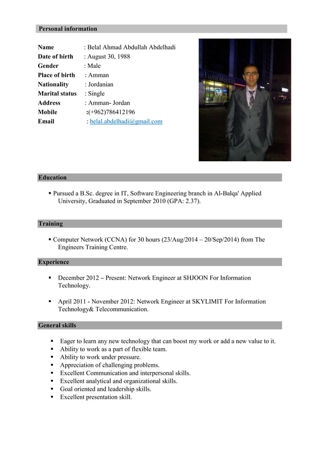 Belal Abdelhadi CV | PDF