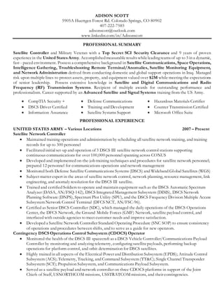 Adison Scott Technical Resume (Satellite Communication) | DOCX