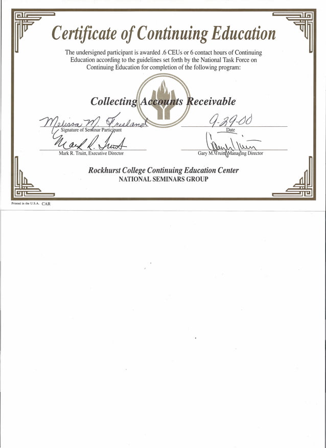 Certificate of Collections AR | PDF