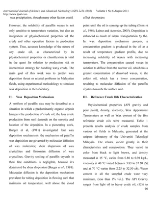 Prediction of wax Deposition Risk of Malaysian Crude... | PDF