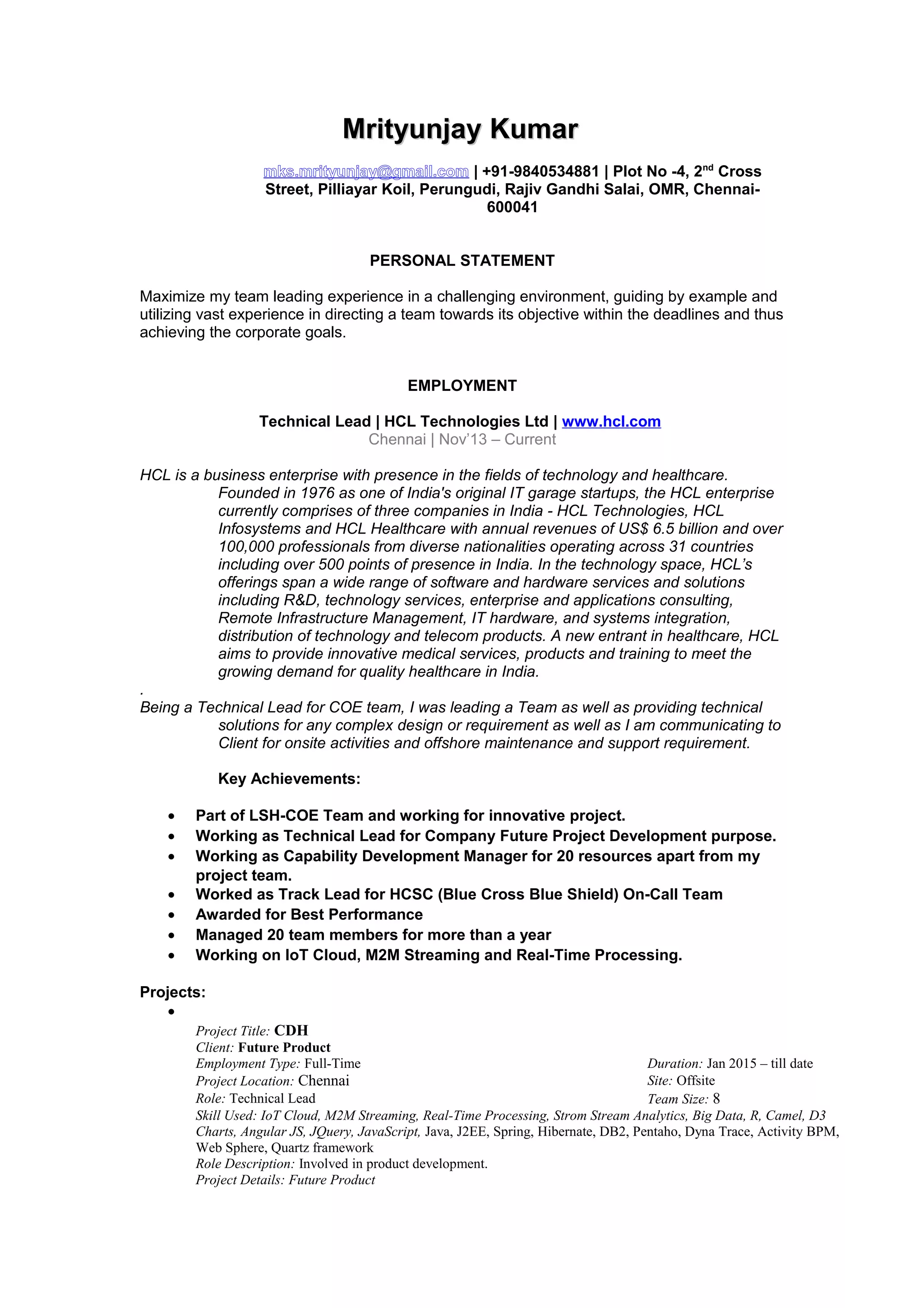 Resume_Mrityunjay | DOC