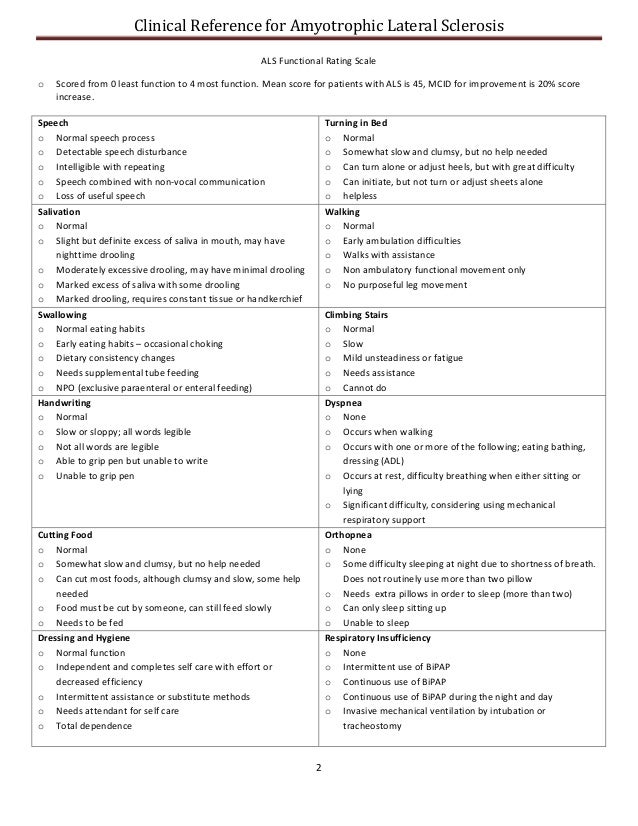 ALS Clinical Reference Handout