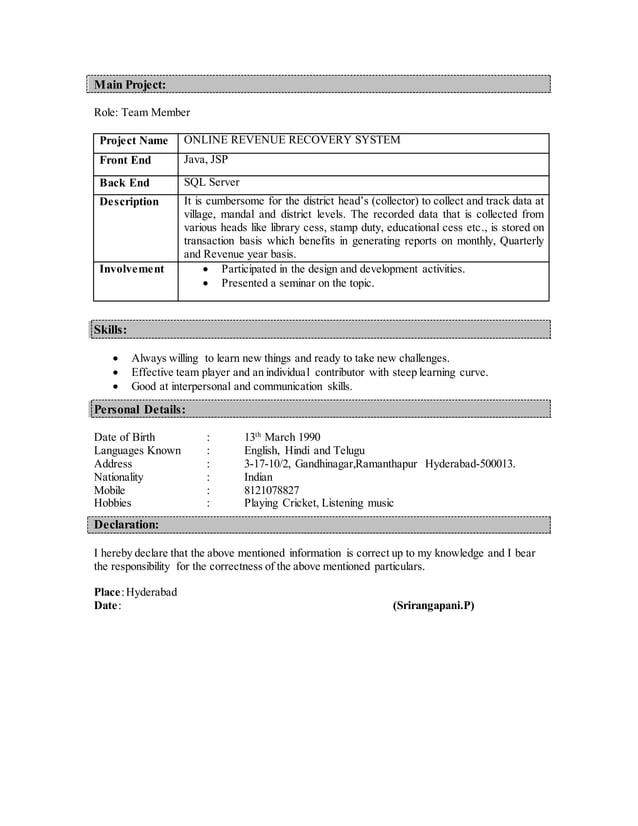 Srirangapani_CV (2) - new | PDF