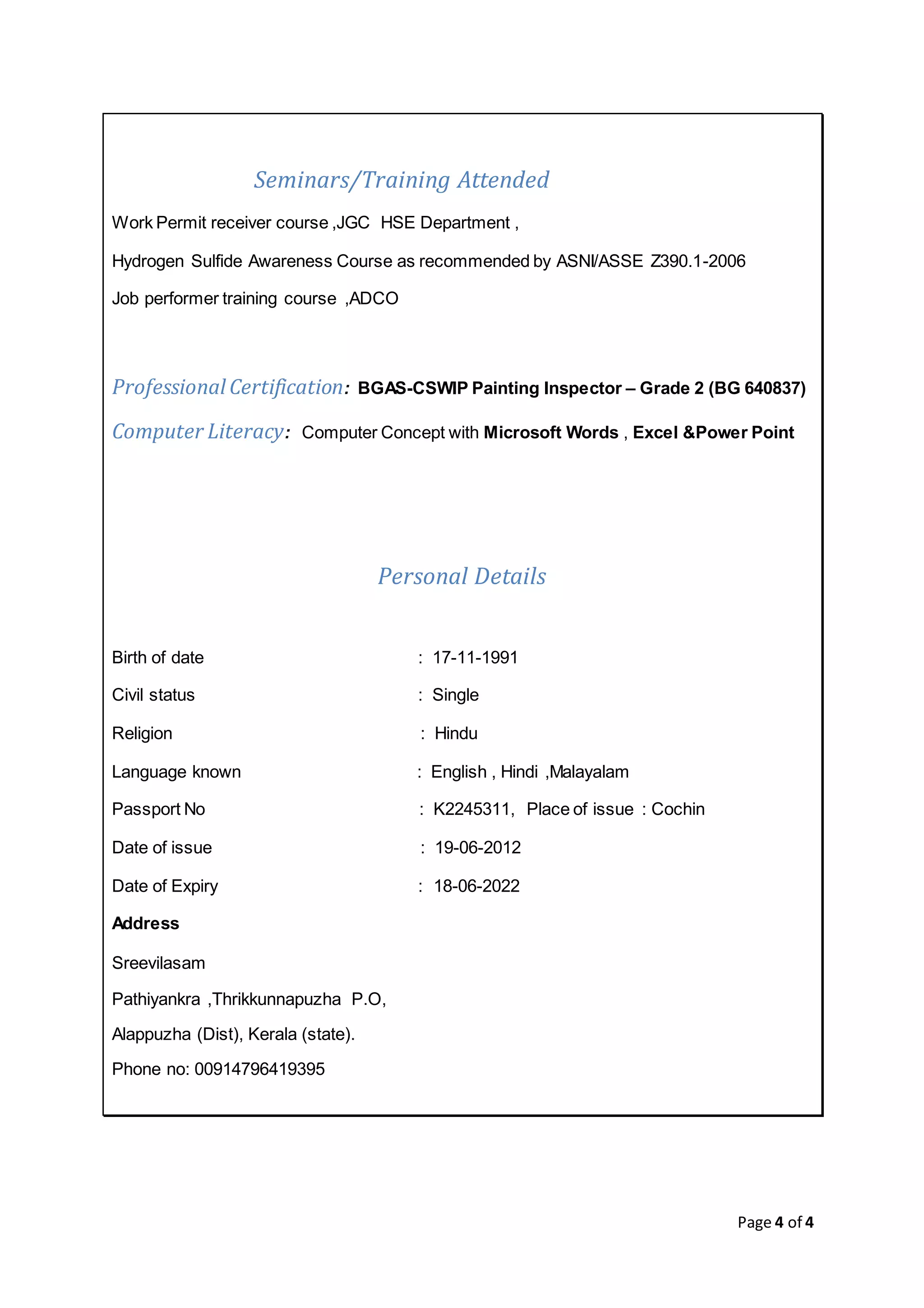 hari cv up dated 2015 | DOCX