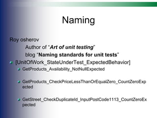 Unit Test Presentation | PPT
