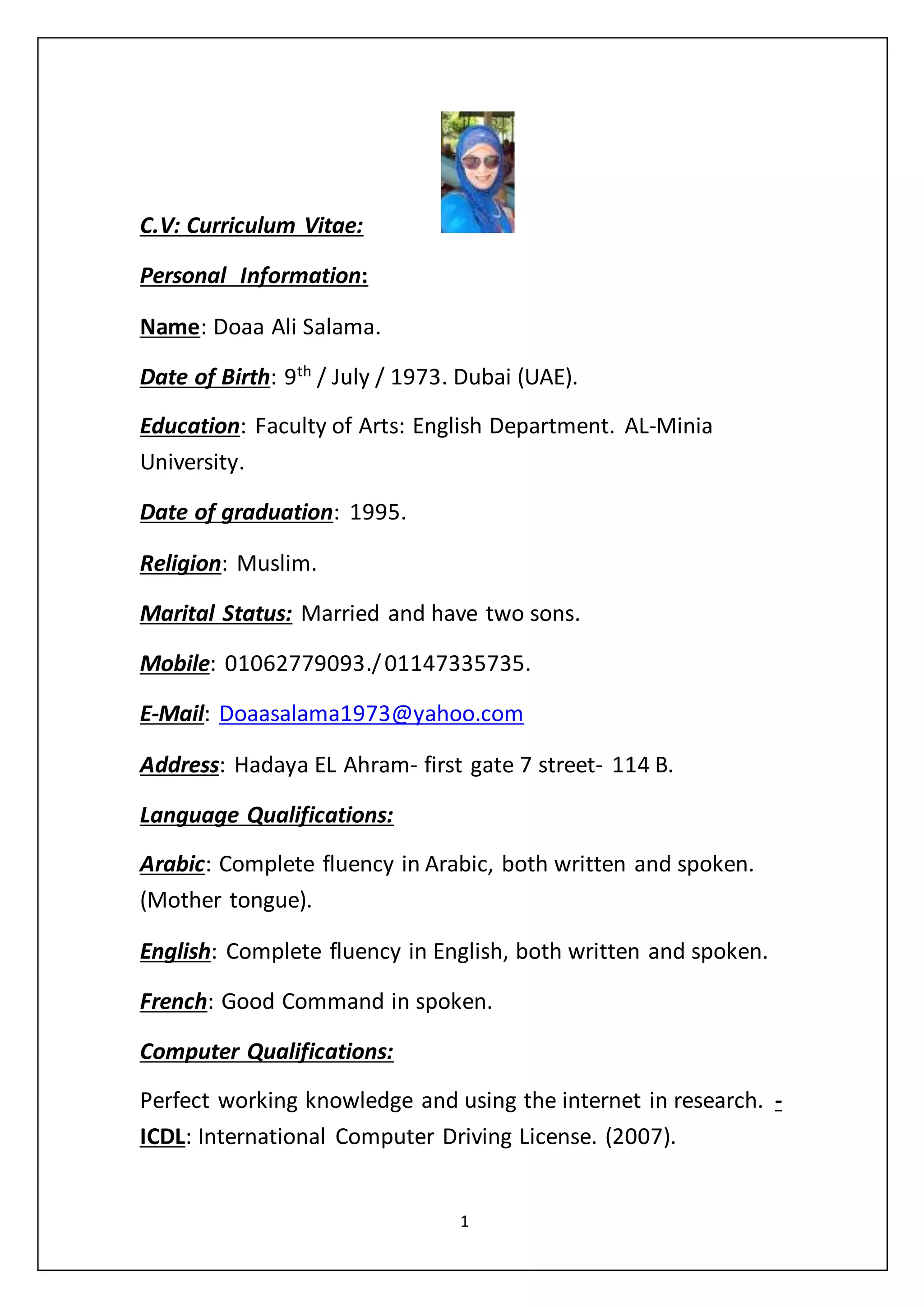 cv | DOCX | Education