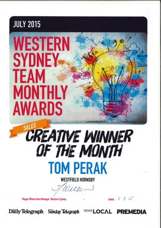 Creative Sales Winner July 2015 | PDF