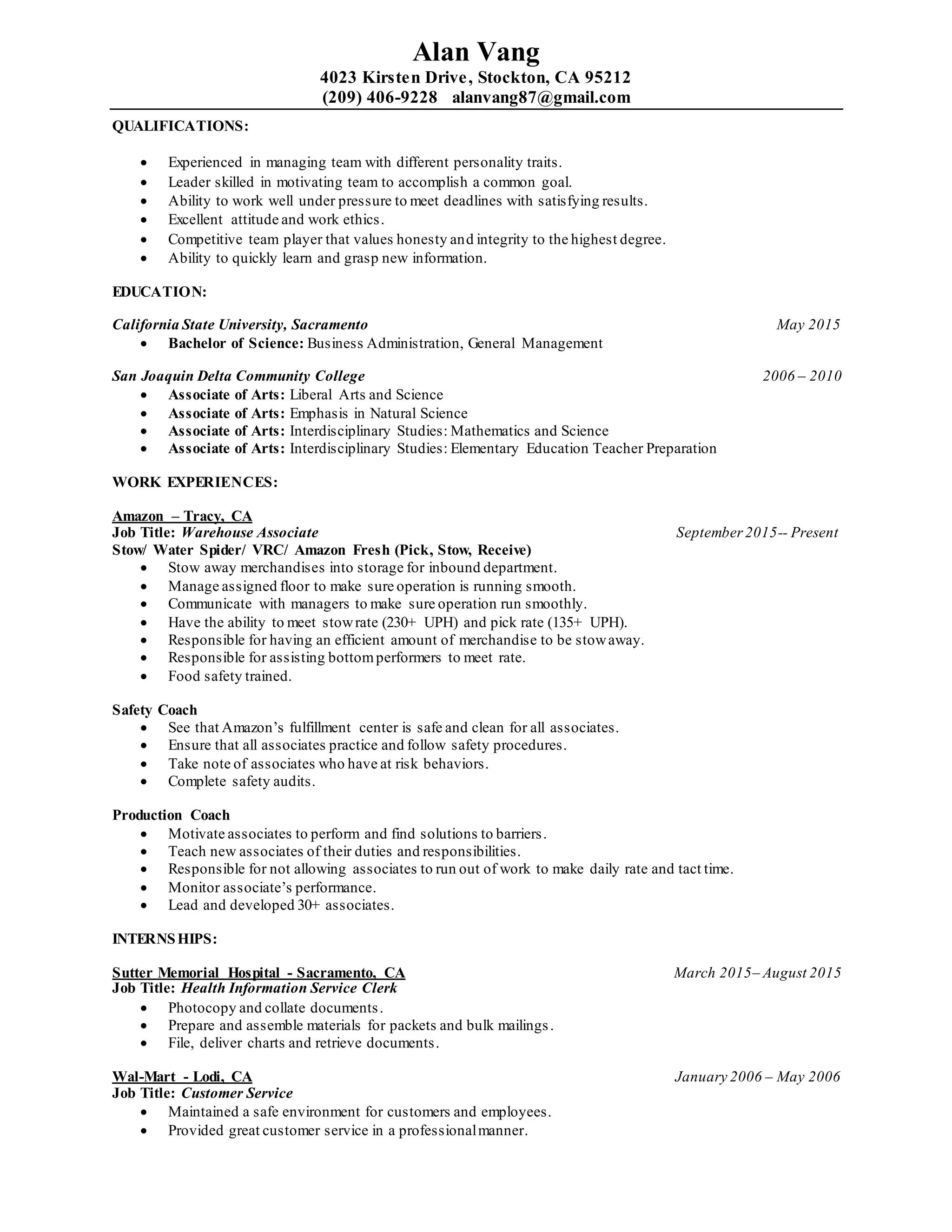 My Resume | DOCX | Business | Business and Finance