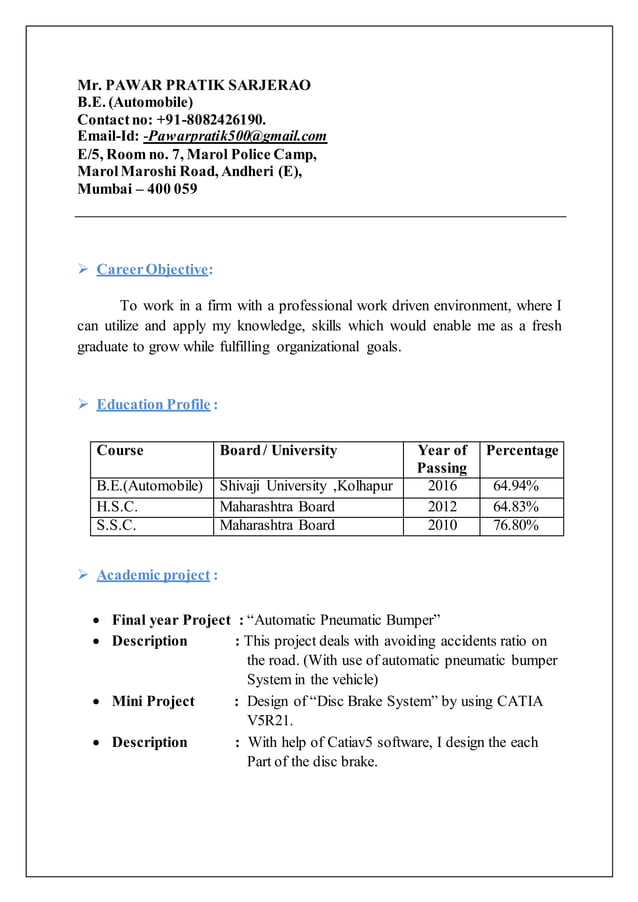 pratik pawar | DOCX | Automotive