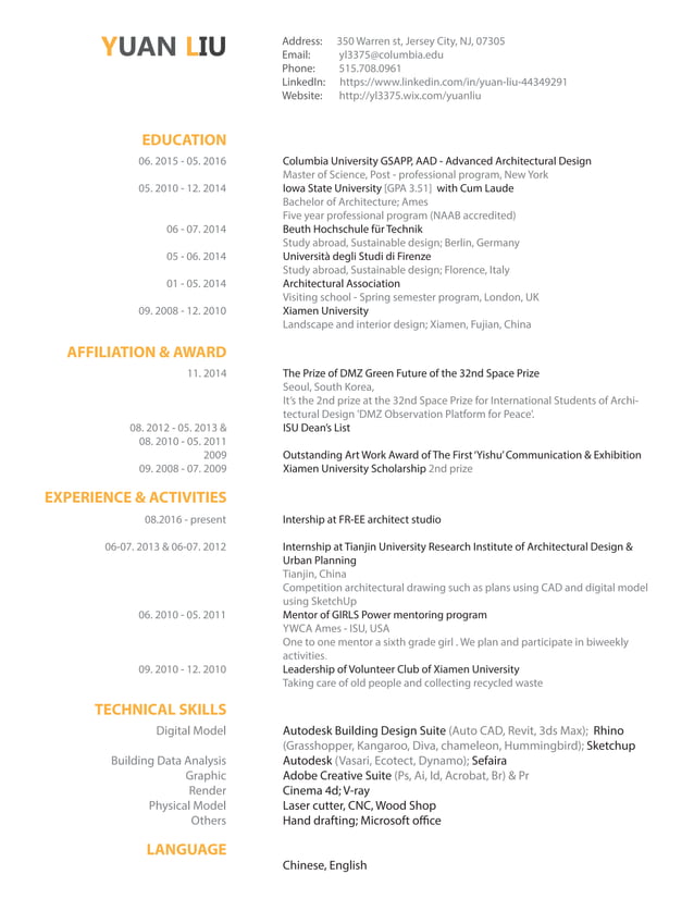 Liu-Yuan resume | PDF