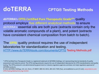 doTERRA Essential Oils 101 Class - revised 2-8-2016 | PPTX
