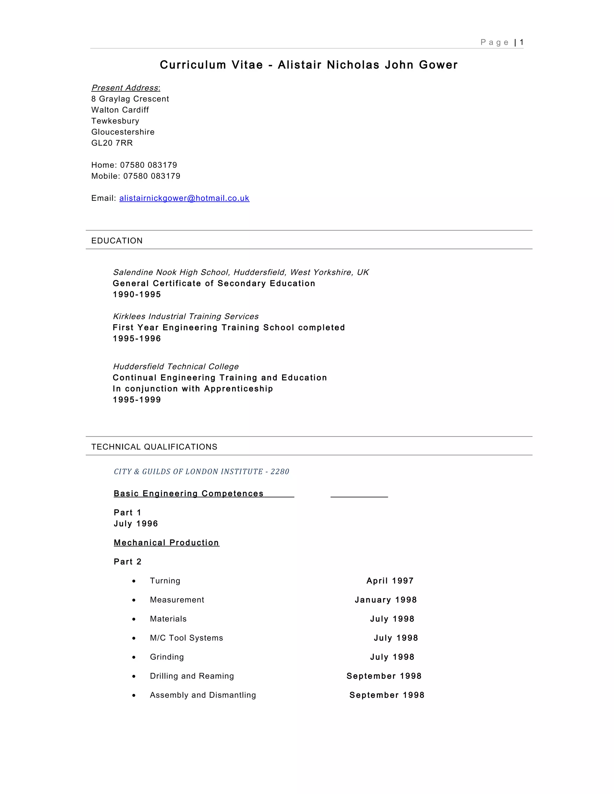 Alistair_Gower_CV 1 | DOC