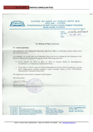 Updated Nathanael's CV | PDF | Agriculture | Industries