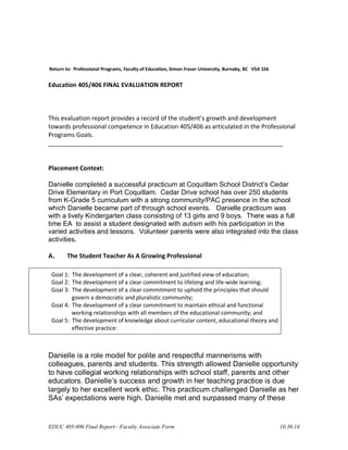 Danielle 405 FA FINAL REPORT | PDF