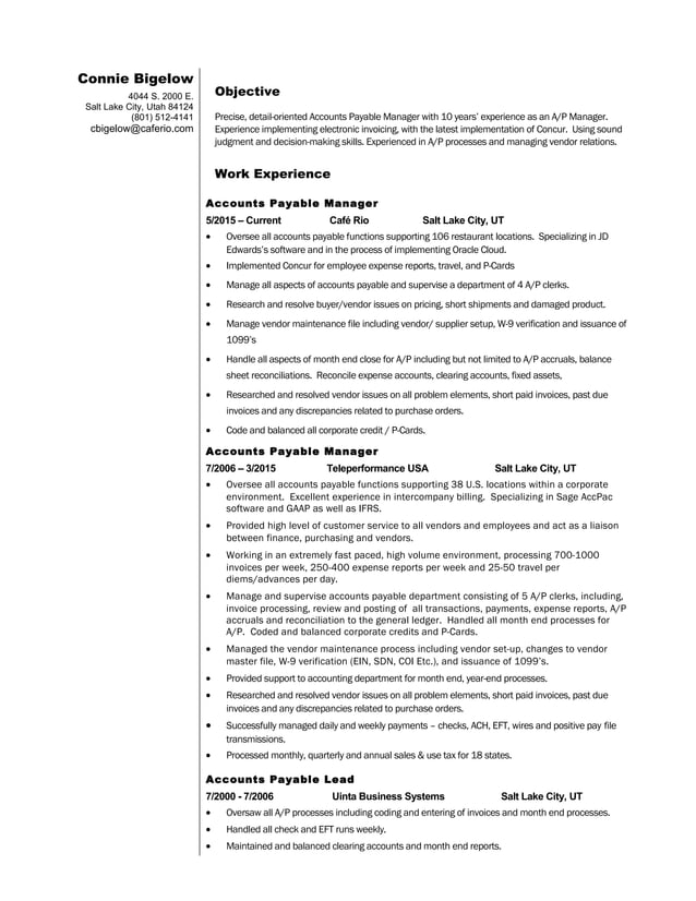 Connie Resume_2016 | DOC | Credit Cards | Personal Debt