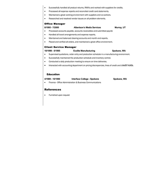 Connie Resume_2016 | DOC | Credit Cards | Personal Debt