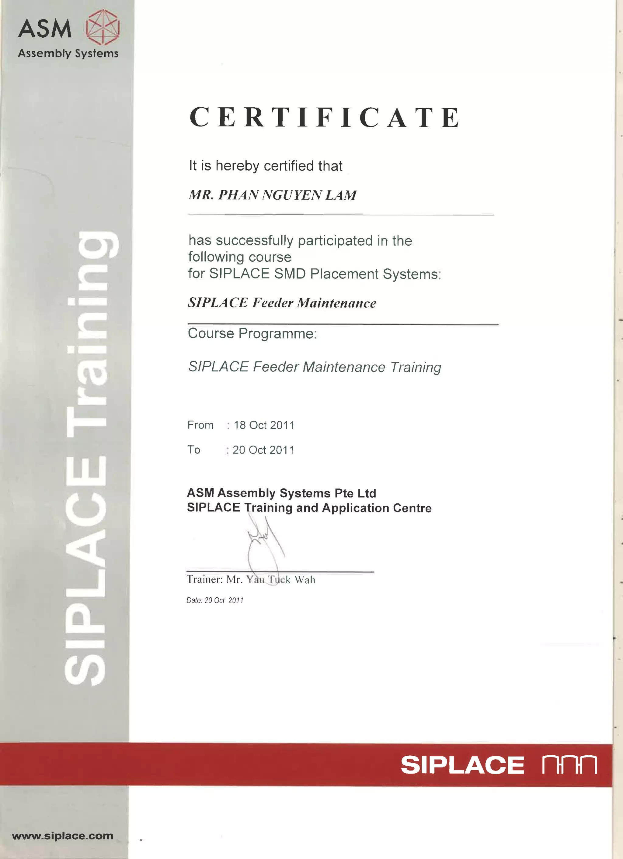 ASM SMD Certificate | PDF