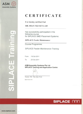 ASM SMD Certificate | PDF